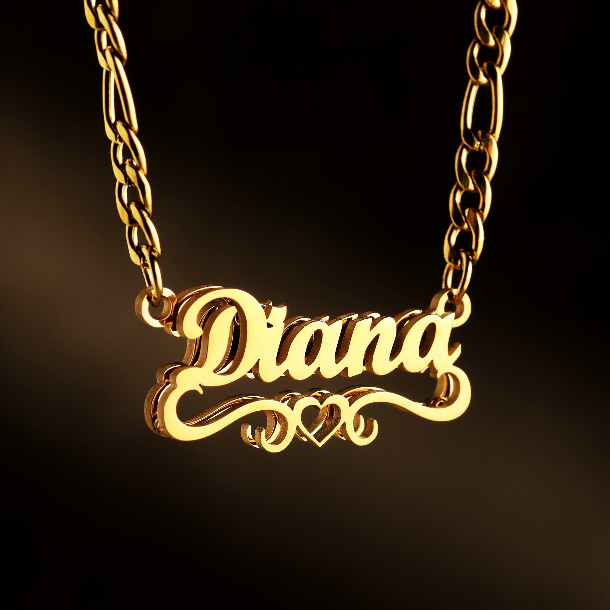 Personalized 14k Gold Name Pendant Necklace Iceyqueen