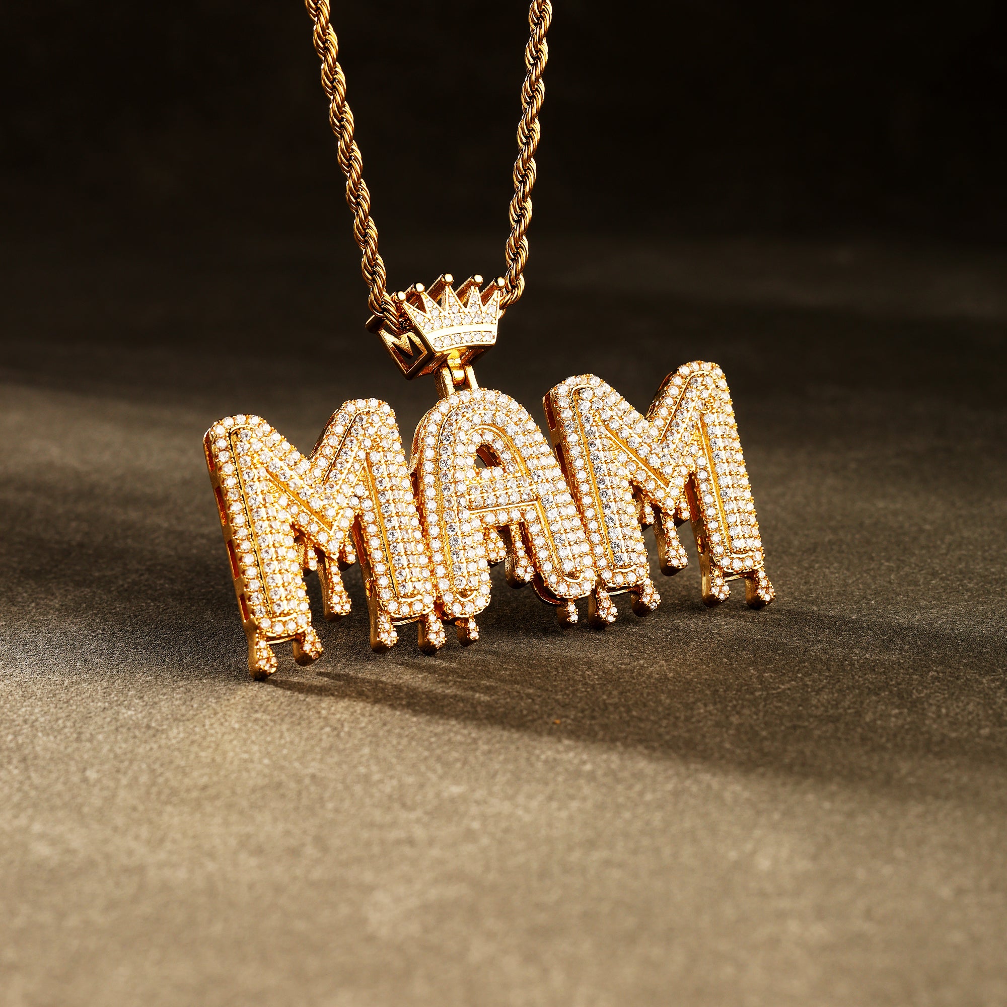 Custom Drip letter pendant 18K Gold – iceyqueen