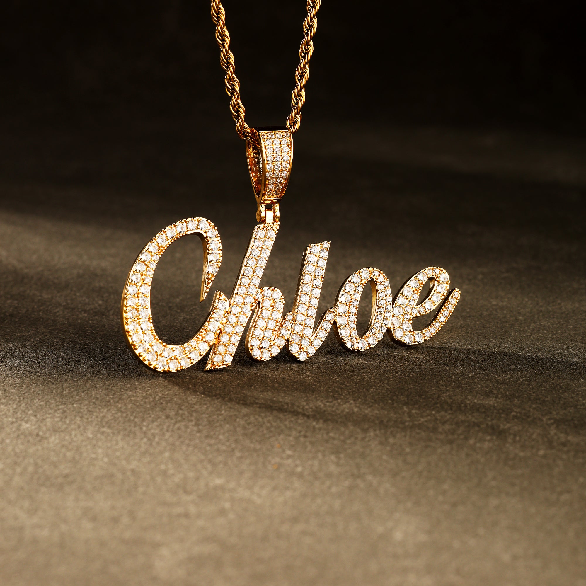 Custom Letter Name Necklace 18K Gold – iceyqueen