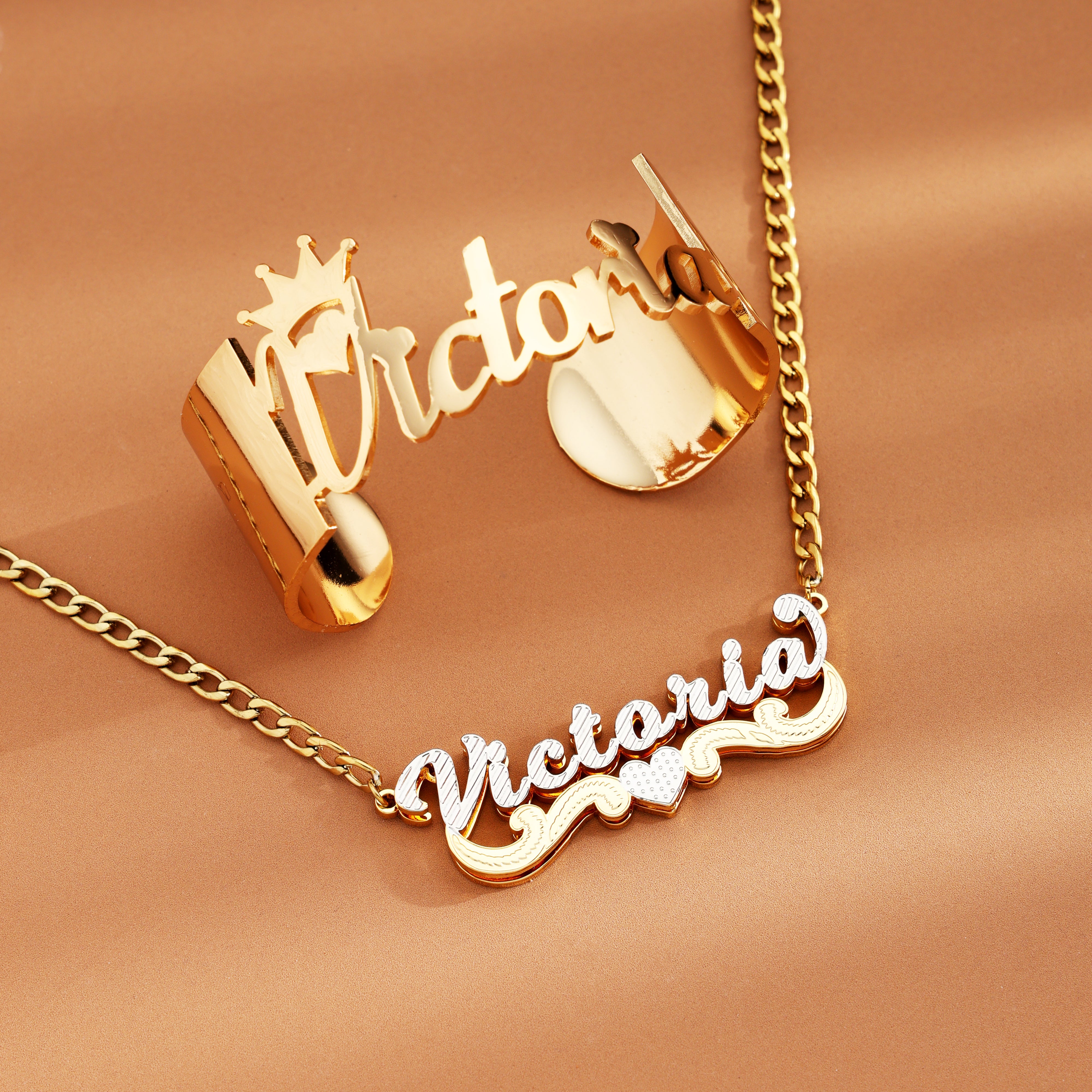 Crown Custom Name Bracelet and Necklace Set – iceyqueen