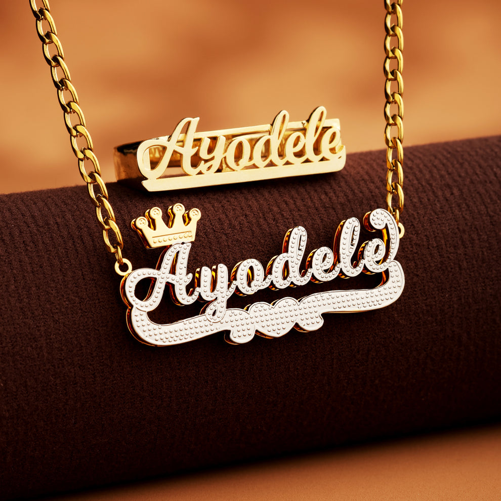 Crown Custom Name Necklace and Ring Set – iceyqueen