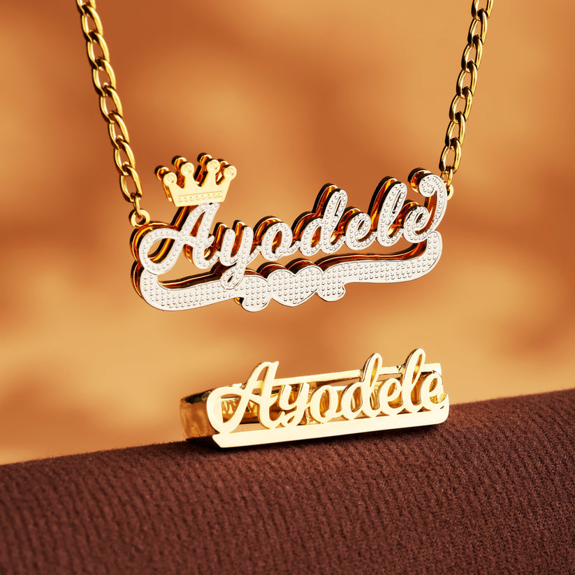 Crown Custom Name Necklace and Ring Set – iceyqueen