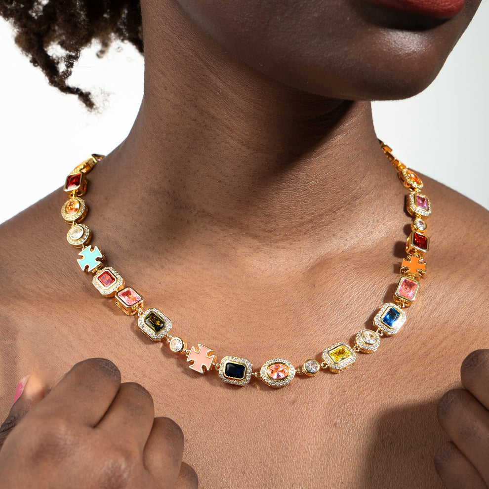 Gold Solstice Bundle (Gemstone Necklace＆ Bracelet) – iceyqueen