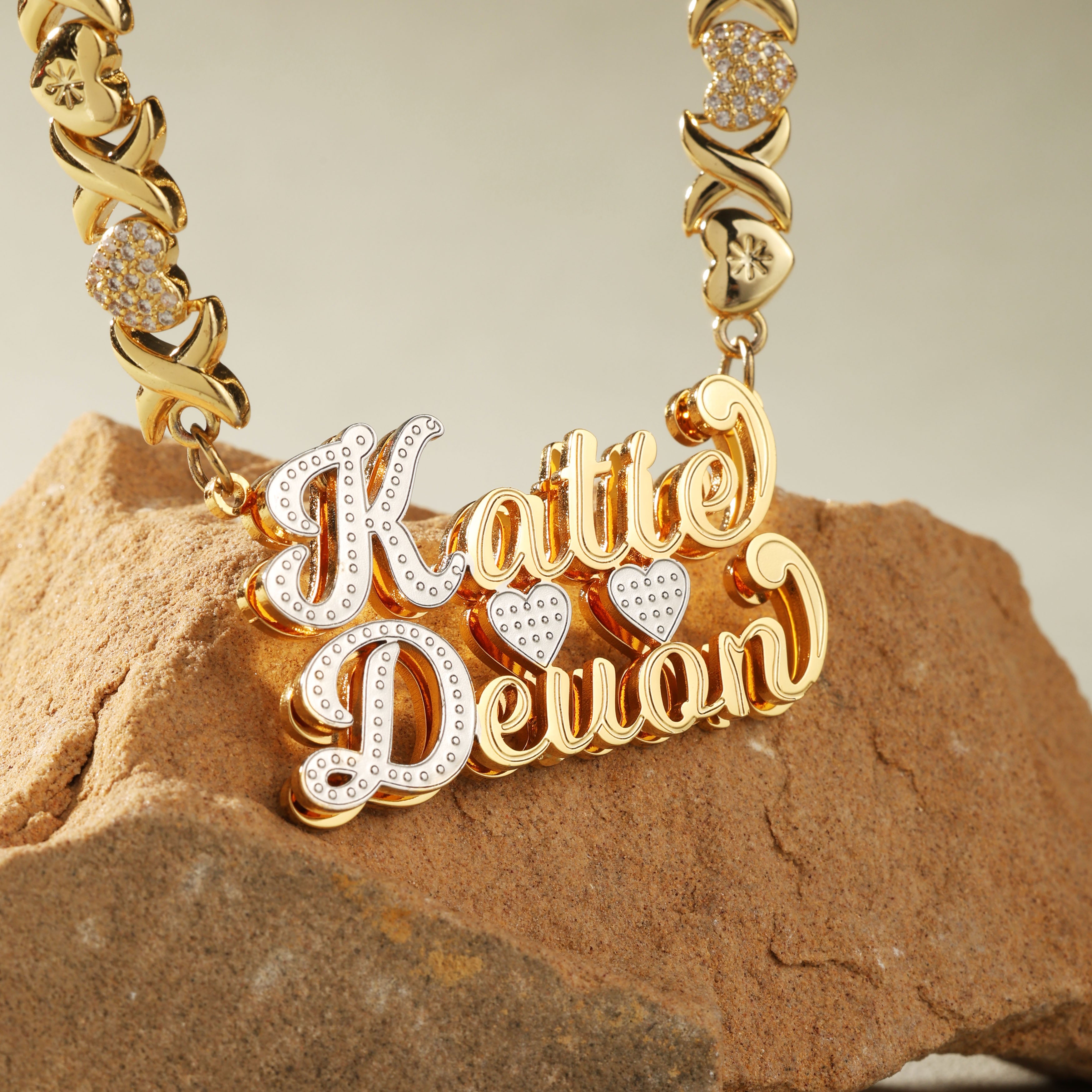 Double Name Two Names Necklace – iceyqueen