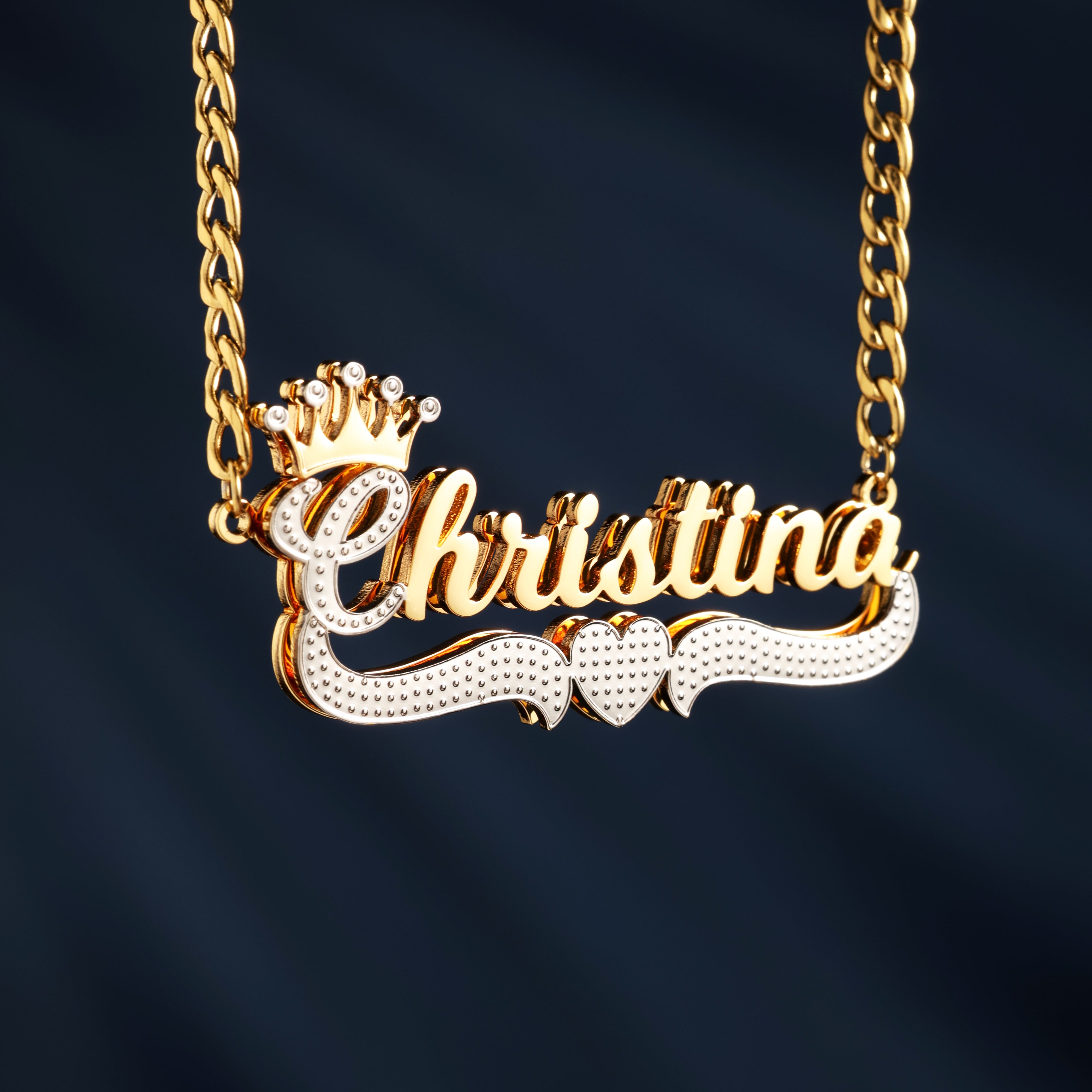 Customizable 18K Gold Nameplate Necklace – iceyqueen