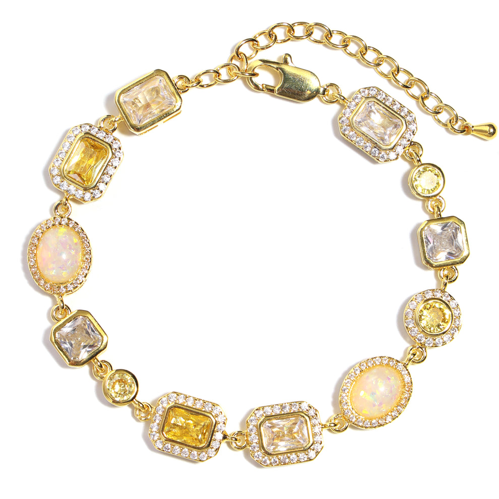 Gilded Yellow Sapphire Gemstone Bracelet – iceyqueen